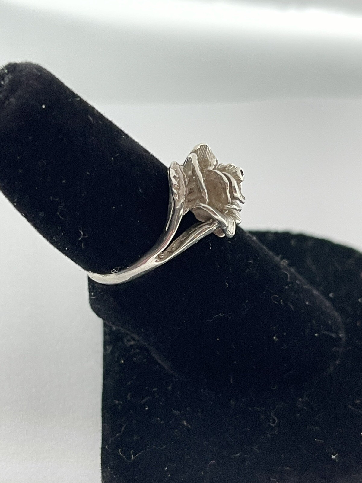 Vintage Blooming Rose Sterling Ring Size 5 3/4 Marked Silver | eBay