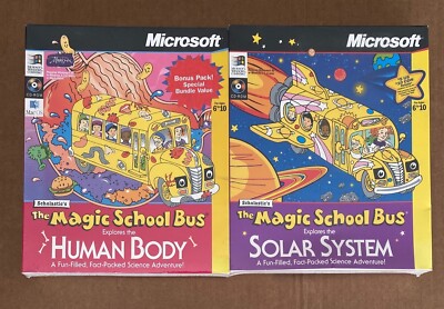 Microsoft Magic School Bus Solar System/Human Body Bundle (PC, 1996 ...
