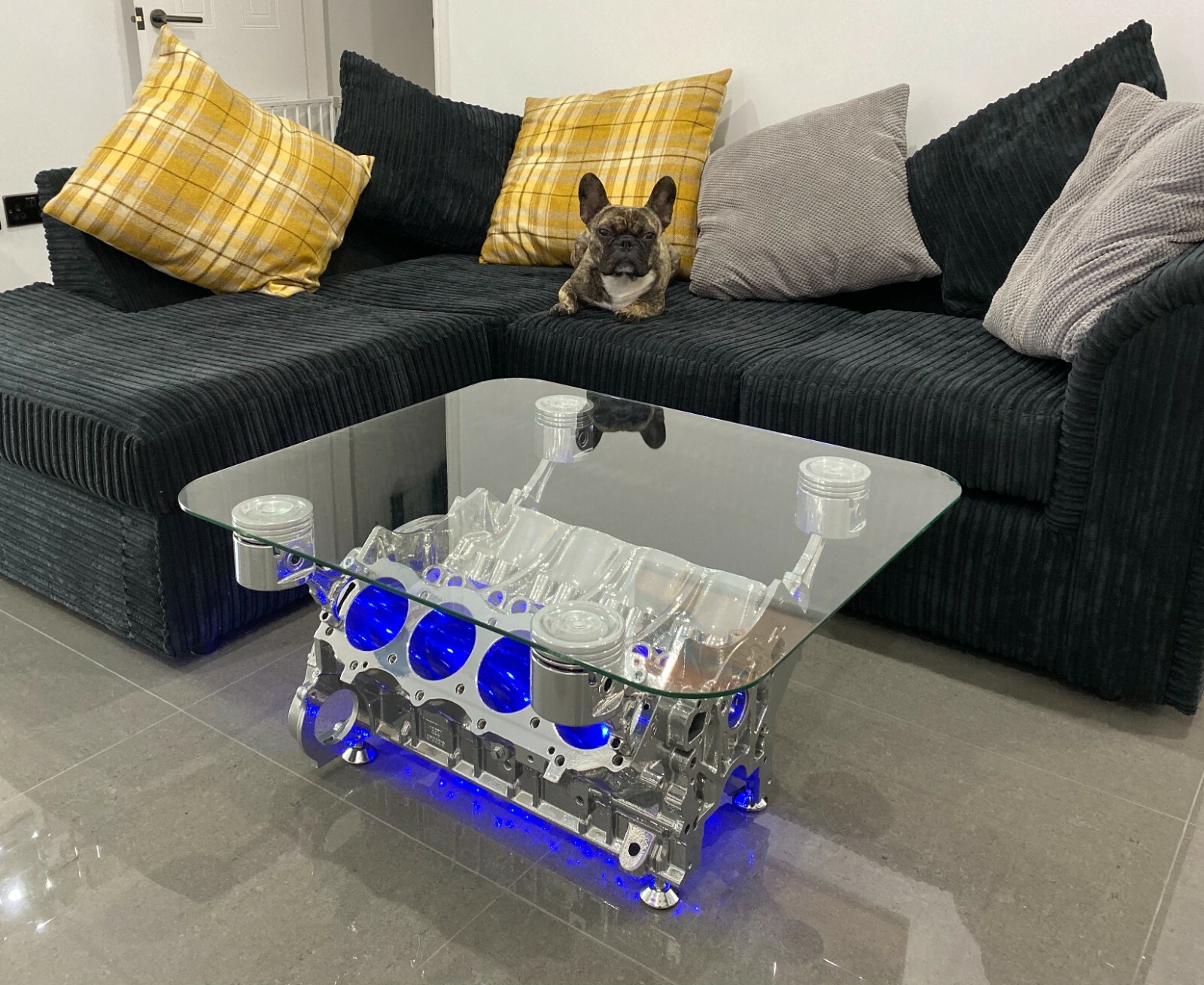 V8 CHROME Engine Block Coffee Table | eBay UK