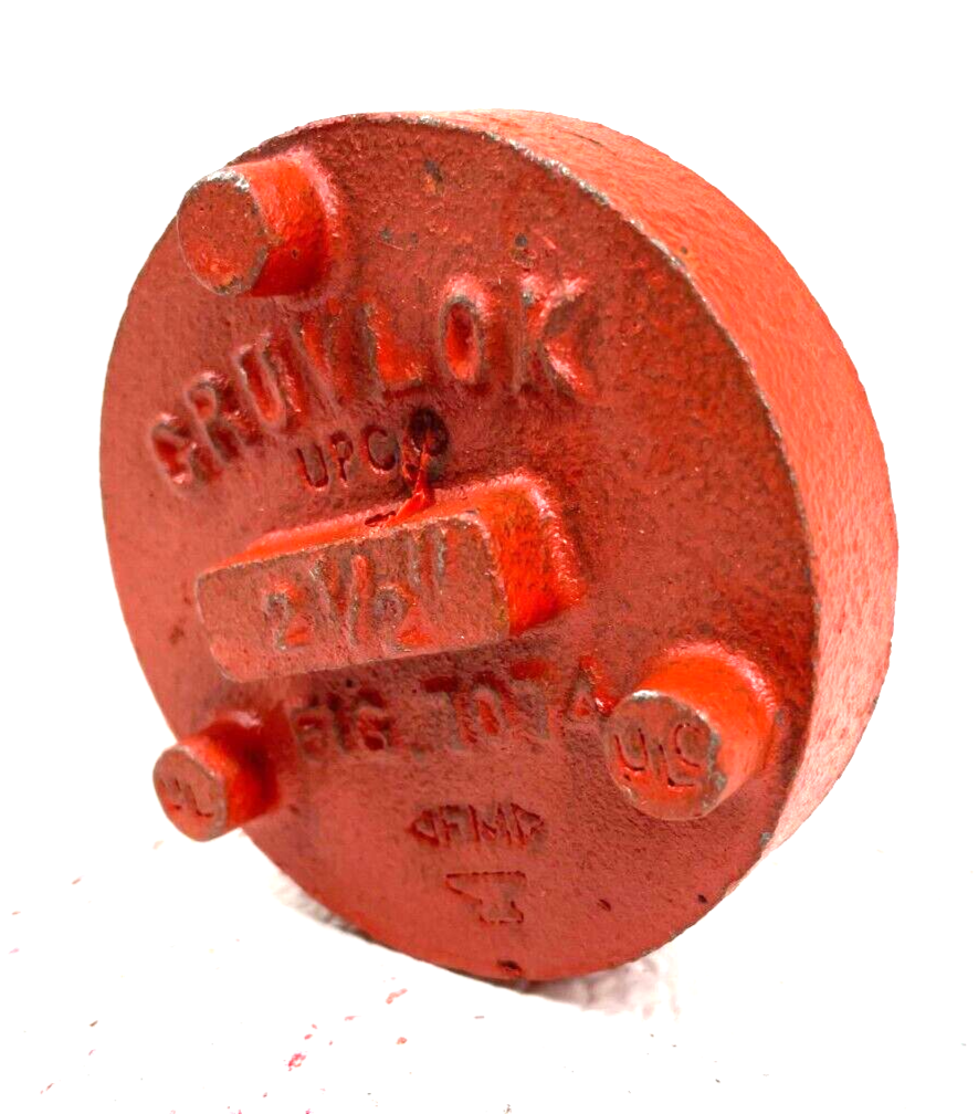 Anvil Gruvlok Type 7074 Cap 2-1/2" Grooved Pipe Fitting Fits IPS Pipe ...