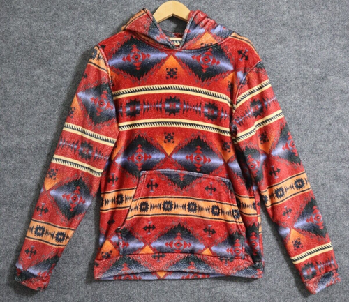 Ariat Sweater Women Medium Red Aztec Hoodie Navajo Hoody Mayan Pullover ...