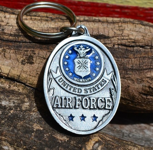 United States Air Force Key Ring - USAF- Keychain - Pewter - Enamel - U ...