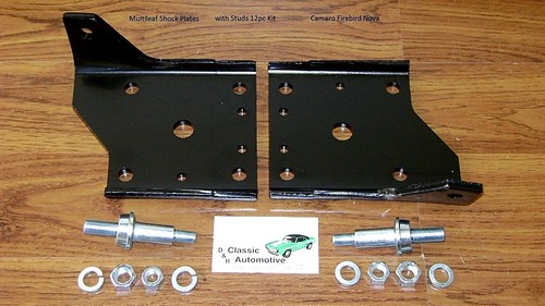 12pc Multi Leaf Spring Shock Plates Kit w/Studs | Camaro Firebird Nova ...