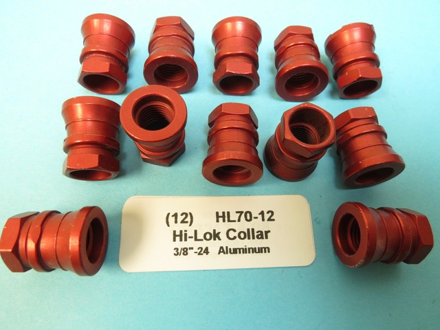 (12 New) HL70-12 Hi-Lok Collars for 3/8”-24 Pins Aircraft Aerospace Hi ...
