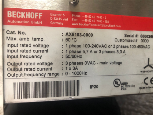 1PC USED BECKHOFF AX5103-0000 SERVO DRIVER AX51030000 EXPEDITED ...