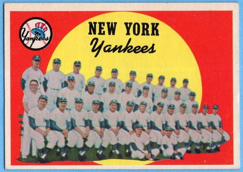 1959 Topps #510 New York Yankees VG-VGEX+ MARKED Mickey Mantle Whitey ...