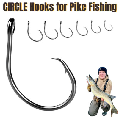 Circle Hooks Pike Fishing Freshwater Sea fishing hooks Pike Cod Bass ...