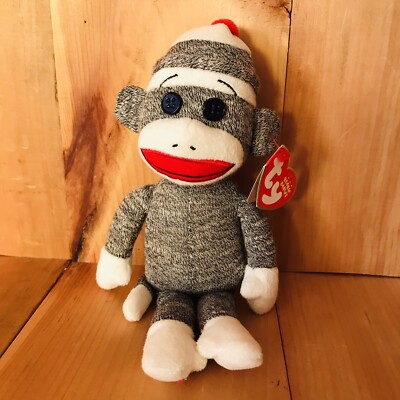TY SOCKS the GRAY SOCK MONKEY BEANIE BABY - MINT with MINT TAGS | eBay