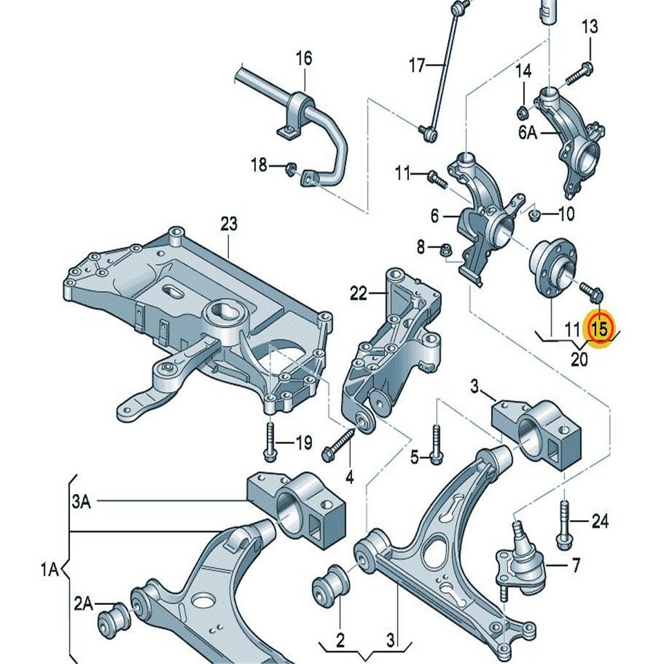 Front Hub Wheel Bearing Axle Bolt WHT005437 Fit For VW Jetta AUDI A1 A3 ...