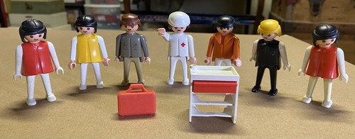 Vintage Playmobil Geobra Figure (7) Lot With Accessories 1974 | eBay