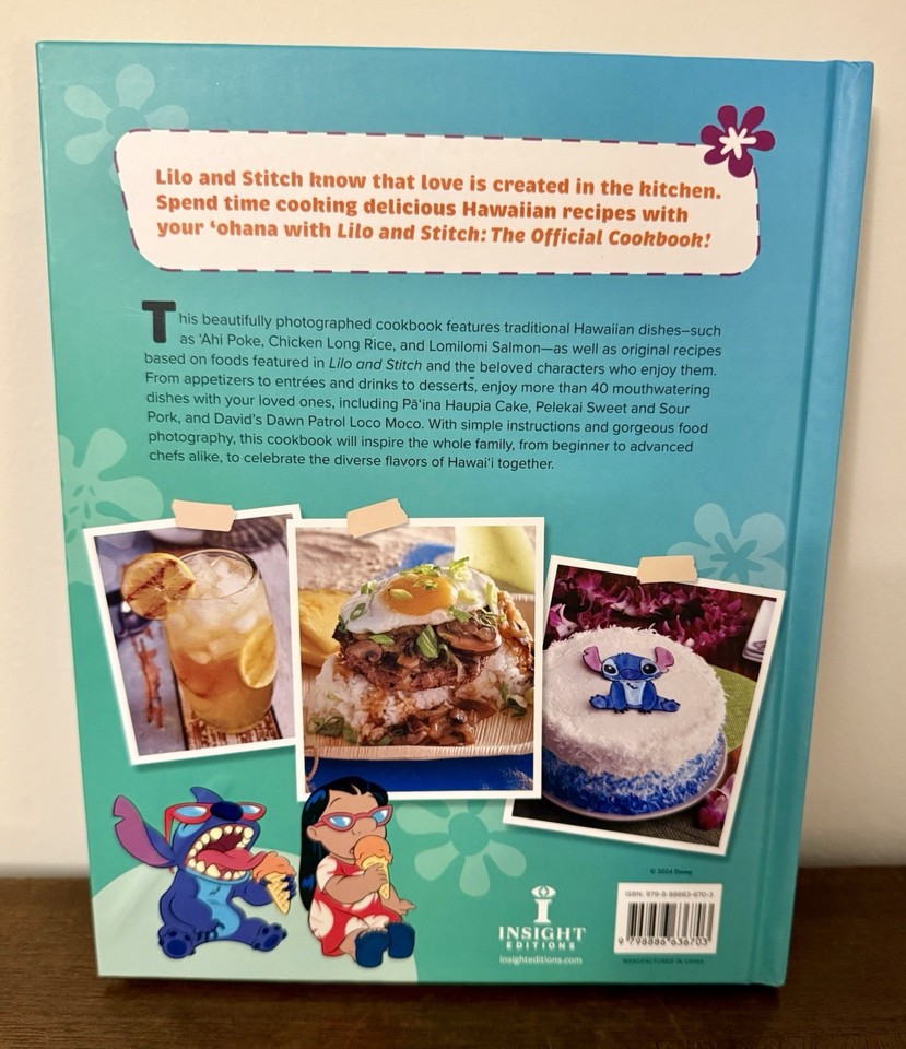 NEW🌺Disney Lilo and Stitch The Official Cookbook By Tim Rita📖🍳Hawaiian ...