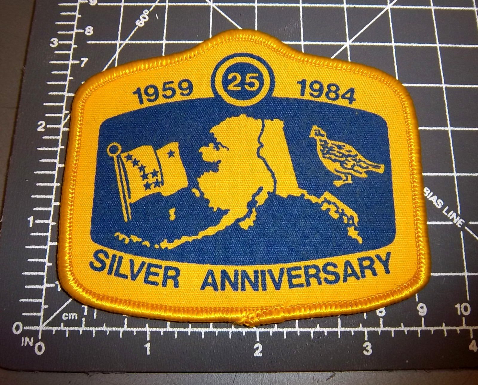 25th silver anniversary of Alaska Statehood 1959-1984 Embroidered ...
