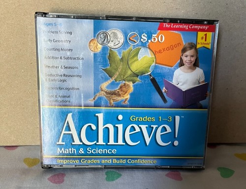 Learning Company Achieve Math & Science Grades 1-3 Ages 5-8 CD'S Great ...