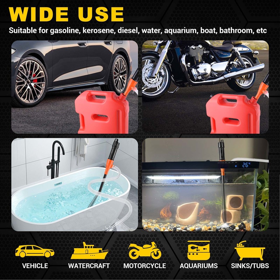 2.4 GPM Battery Powered Electric Fuel Transfer Siphon Pump Gas Oil ...