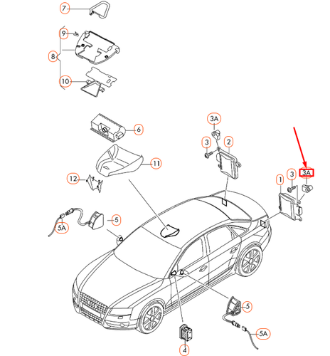 AUDI Q5 8R Lane Change Assist Control Unit Clip Nut WHT006099 NEW ...