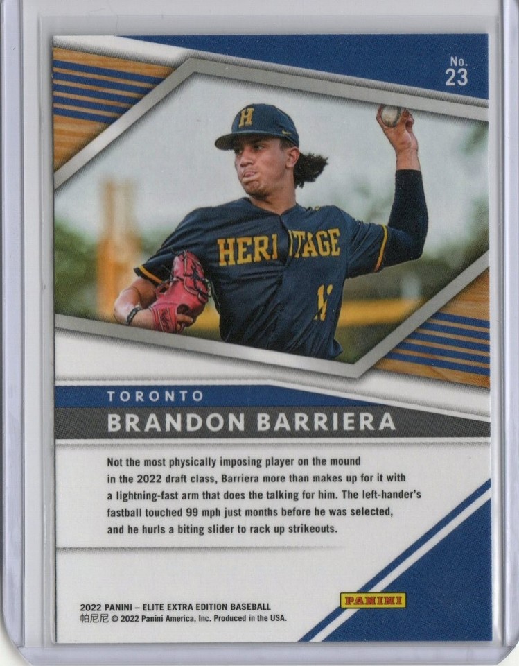 2022 Panini Elite Extra Edition Brandon Barriera Chrome #23 - Toronto ...