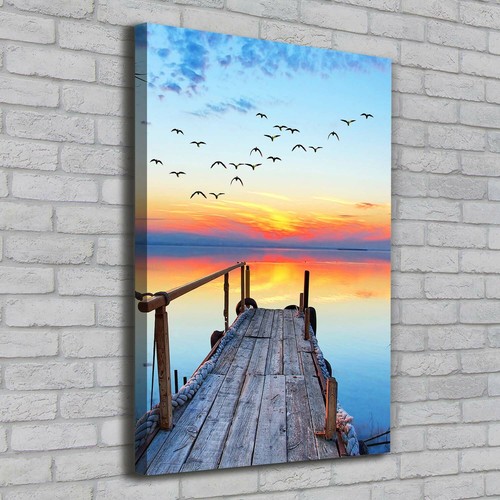 Leinwand-Bild Kunstdruck Hochformat 70x100 Bilder Hölzerner Pier | eBay.de