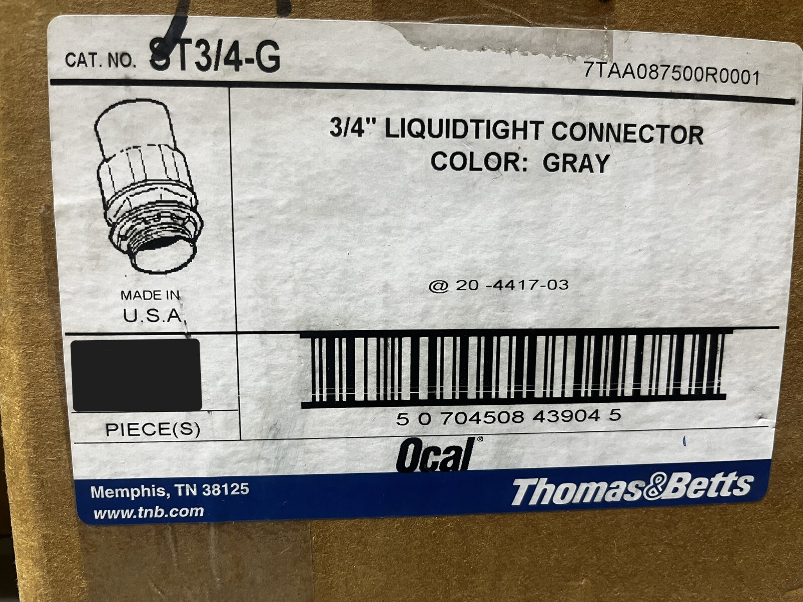Ocal St3/4-g Straight Liquidtight Conduit Connector 3/4 Inch Steel PVC ...