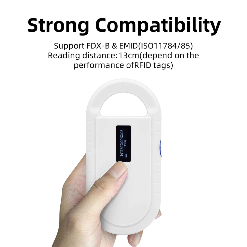Portable Handheld Animal Chip Reader Pet Microchip Scanner Universal ...