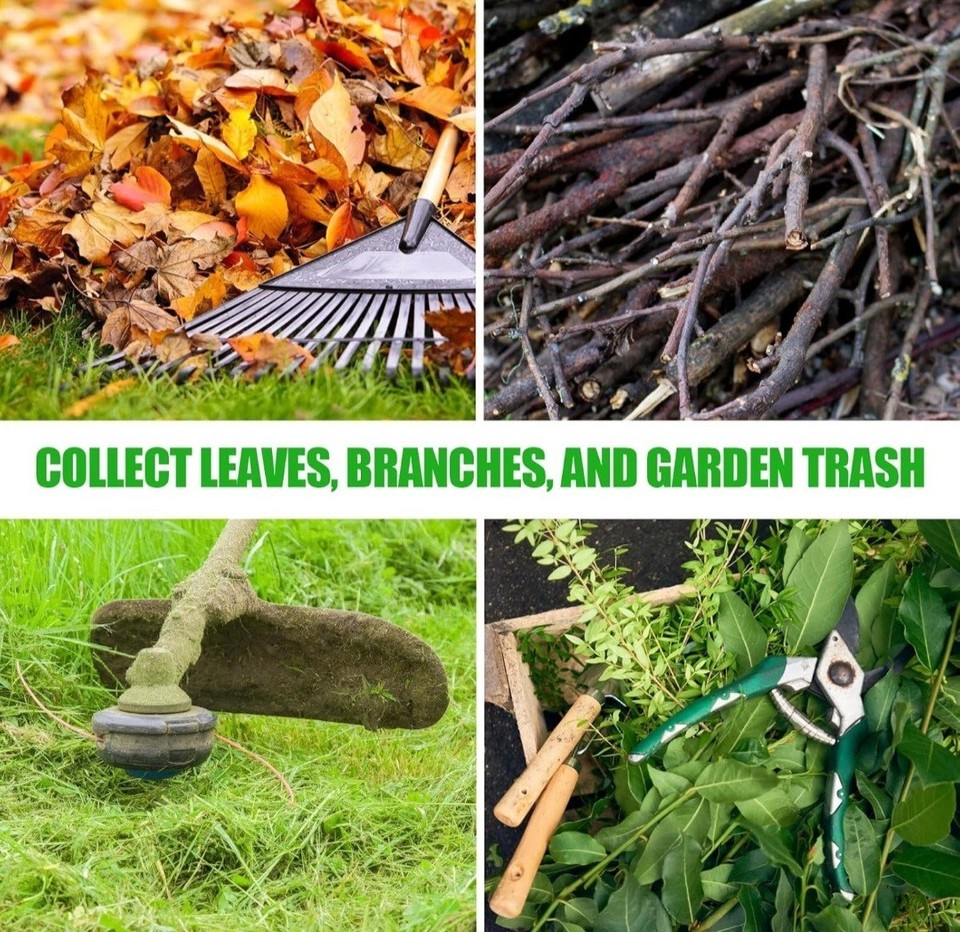 Leaf Collector, Portable Pop Up Leaf Bags, Foldable Leaf Pick Up Tools ...