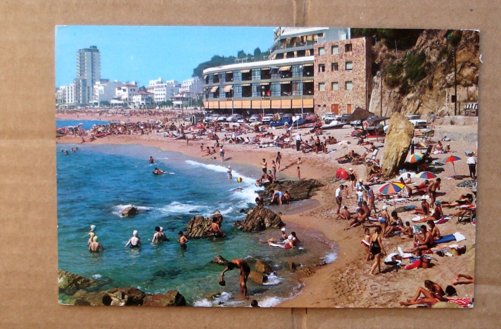 Costa Brava Spain Lloret De Mar Vtg 1970 Postcard Beach Swimmers | eBay