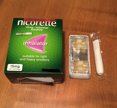 Nicorette Inhalator 15mg - 4 Cartridges + Mouthpiece (NO BOX) - Expiry ...
