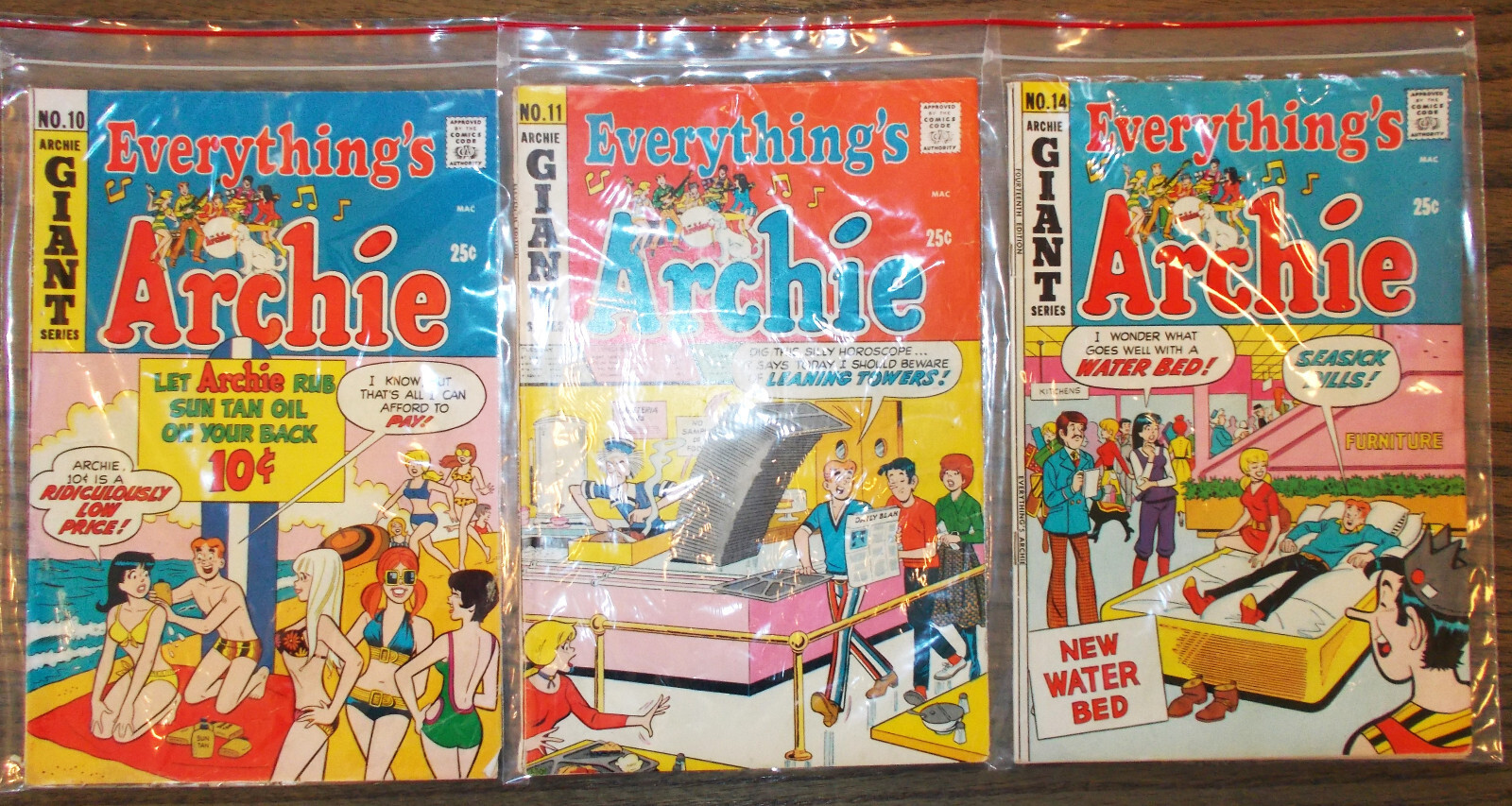 Lot of 3 EVERYTHING'S ARCHIE Comics Giant 1970-1971 #10 FN, 11 FN, 14 ...