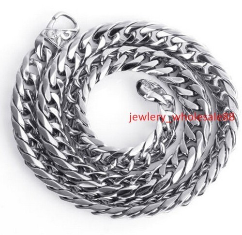 15mm 30inch Stainless Steel Smooth Cuban Curb chain necklace Men's XMAS ...