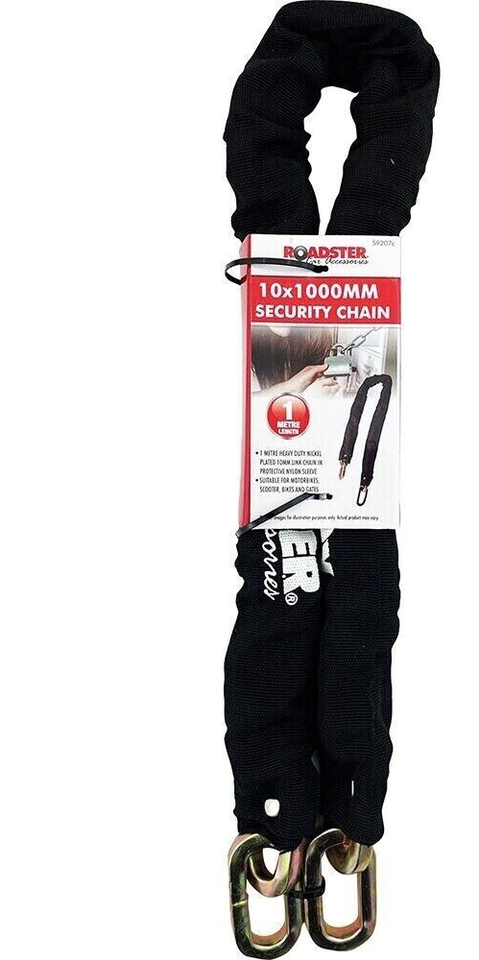 HEAVY DUTY STRONG MOTORCYCLE MOTORBIKE BIKE SECURITY CHAIN AND PADLOCK ...