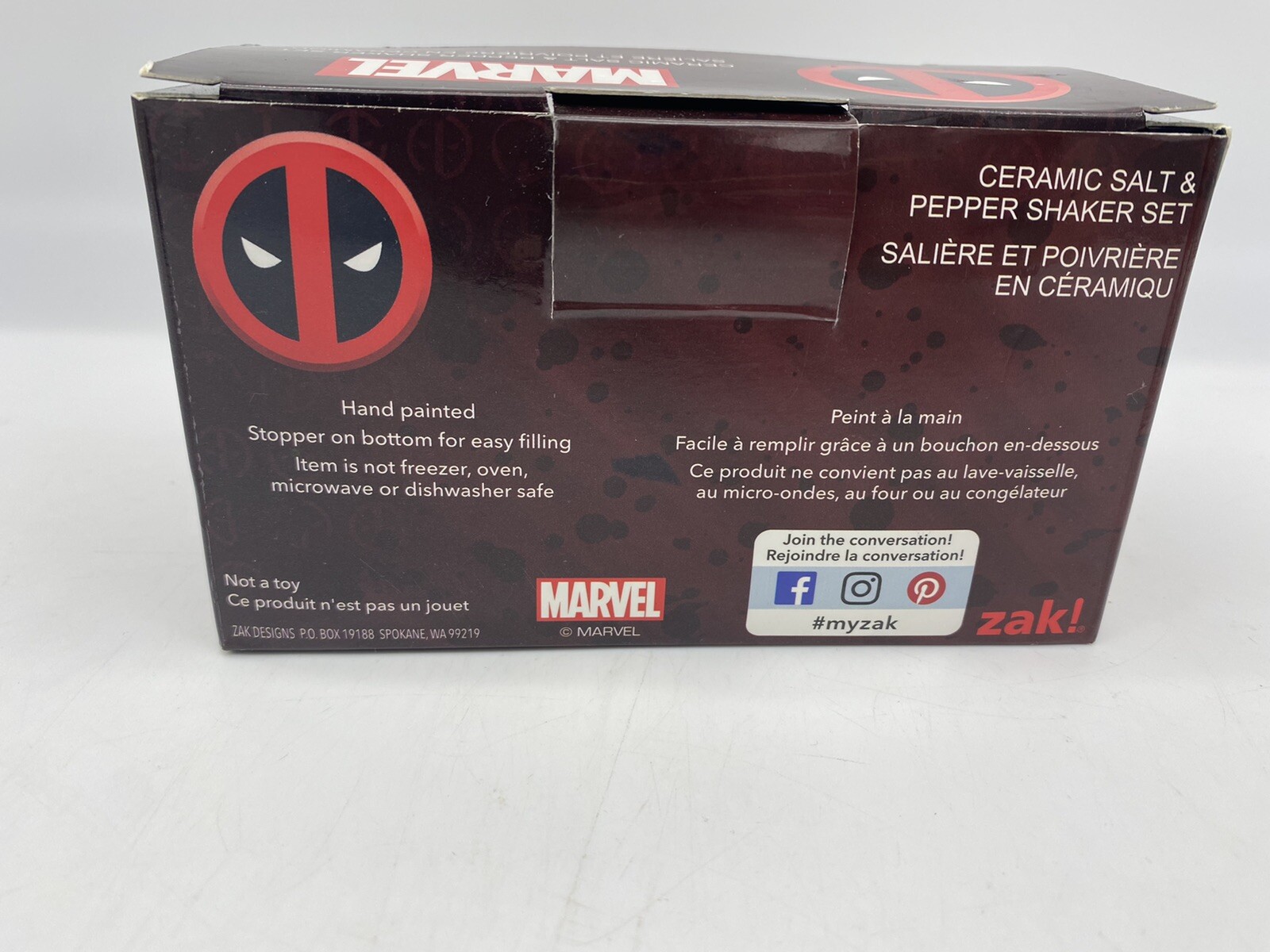Zak Marvel Deadpool Salt Pepper Shakers Ceramic Marvel Licensed ...