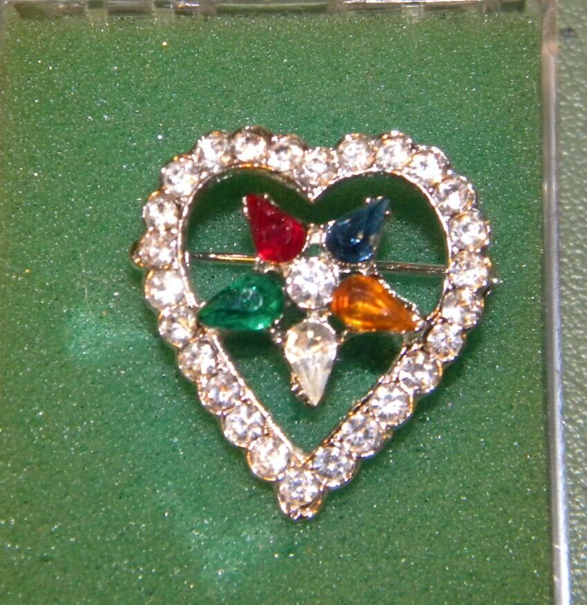 Order Eastern Star OES Jeweled Rhinestone Masonic Lapel Pin heart | eBay
