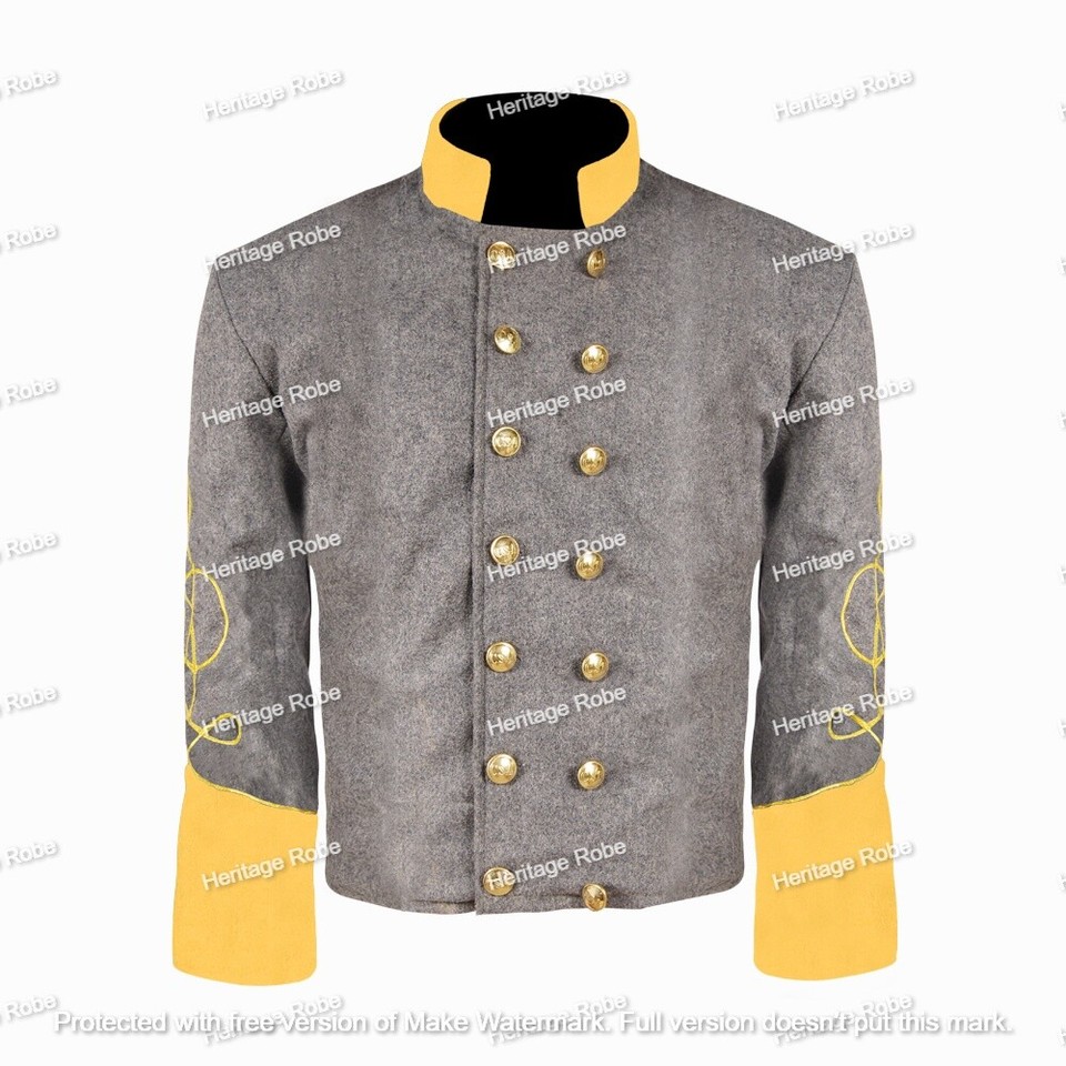 US Civil War Confederate Grey Shell Jacket Double Breasted DDP - No ...