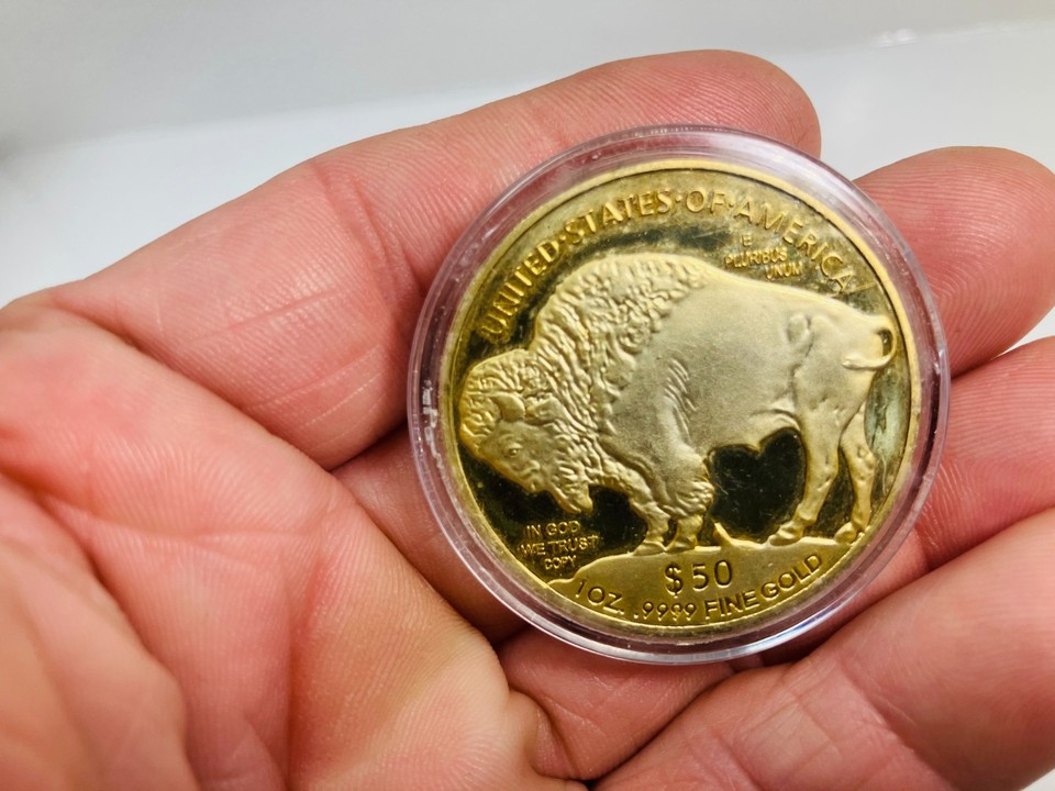 AMERICAN BUFFALO LIBERTY FIFTY $50 DOLLAR COIN~ 2014 W (COPY)~ in Case ...