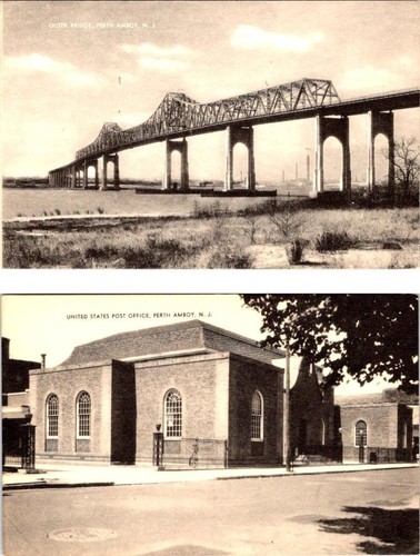 2~Postcards PERTH AMBOY, NJ New Jersey OUTER BRIDGE & POST OFFICE ...