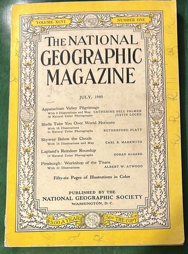 July 1949 The National Geographic Magazine Shells Lapland Pittsburg ...