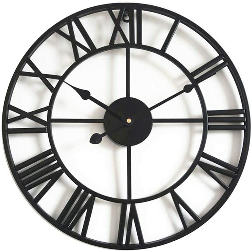 Large Outdoor Garden Wall Clock Big Roman Numerals Giant Open Face ...
