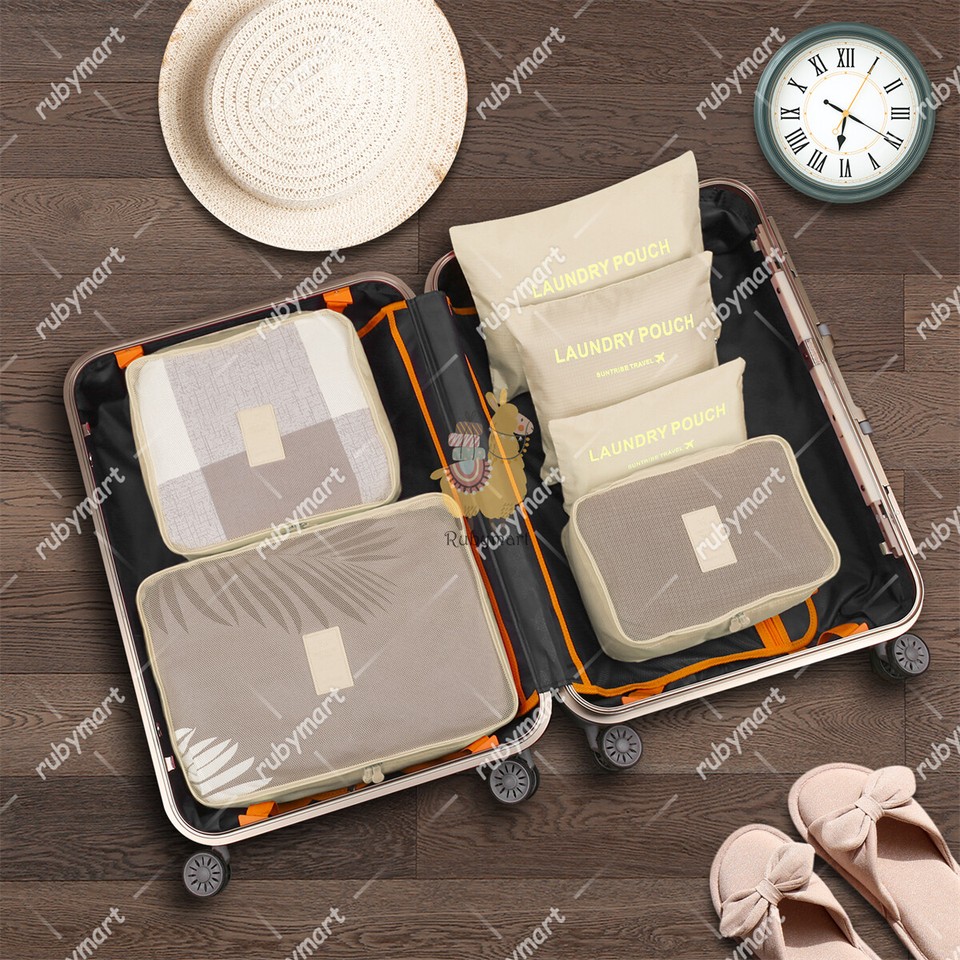 6PCS Luggage Packing Cubes Bag Organizer Suitcase Set For Travel ...