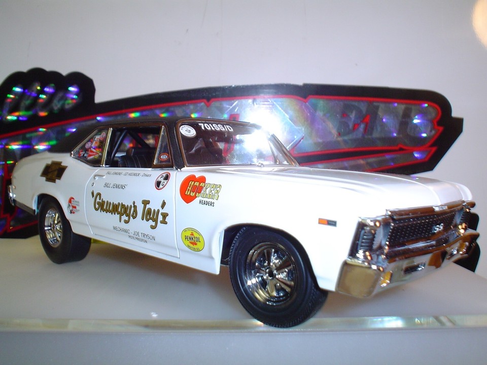 BILL JENKINS GRUMPYS TOY 1968 CHEVY NOVA SS NHRA DRAG STRIP LEGEND 1:18 ...