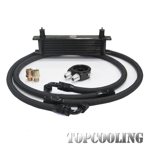 10 Row AN10 Engine Oil Cooler + 3/4*16 & M20 Filter Relocation Adapter ...