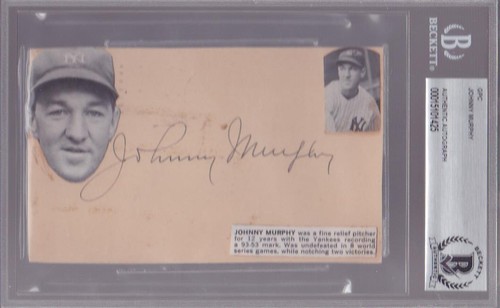 Johnny Murphy (d.1970) Signed 1951 GPC Postcard Autographed BAS 1932 ...