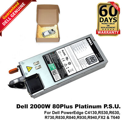 Dell EMC PowerEdge R530 R930 2000W 80+ Platinum PSU Server Power Supply ...