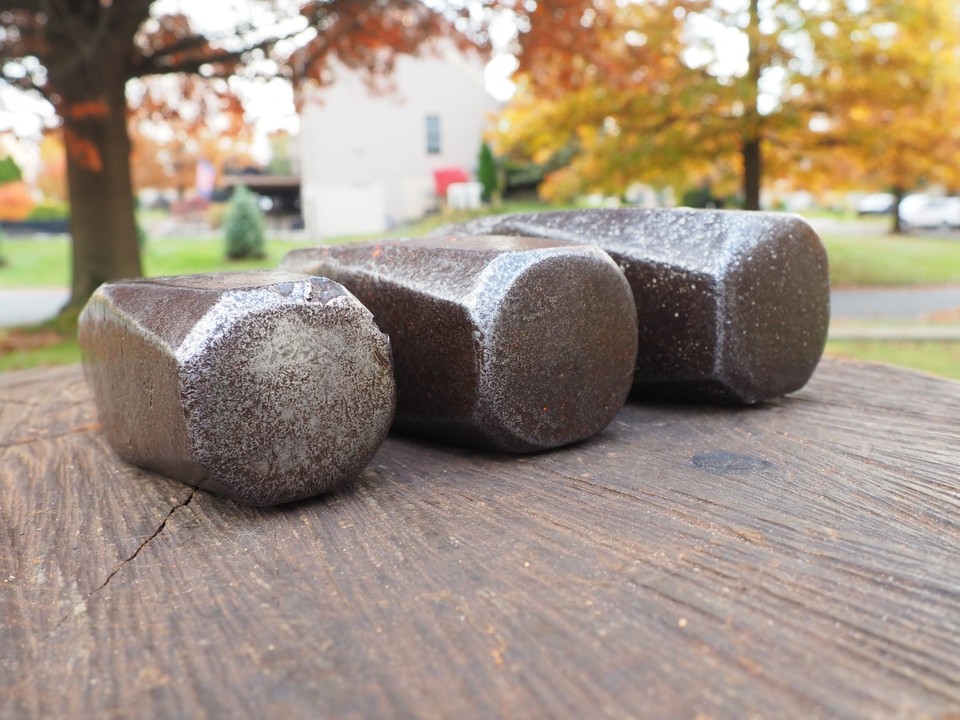 BIG 3PC BLACKSMITH SLEDGE HAMMER STRIKERS LOT RR VINTAGE ANTIQUE KNIFE ...