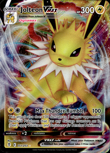 Jolteon VMAX 051/203 Half Art Evolving Skies Pokemon #B | eBay