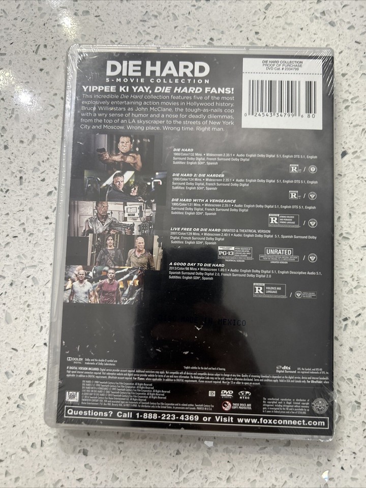Die Hard Collection (5 Movies) DVD Box Set Bruce Willis New 24543347996 ...