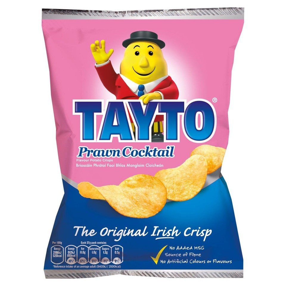 Tayto Prawn Cocktail Flavour Potato Crisps from Ireland 8 packs | eBay UK