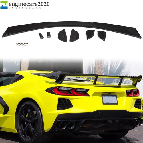For 20-Up Chevy Corvette C8 Rear Trunk Lid High Wing Spoiler Kit Gloss ...