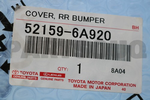 521596A920 Genuine Toyota COVER RR BUMPER 52159-6A920 | eBay