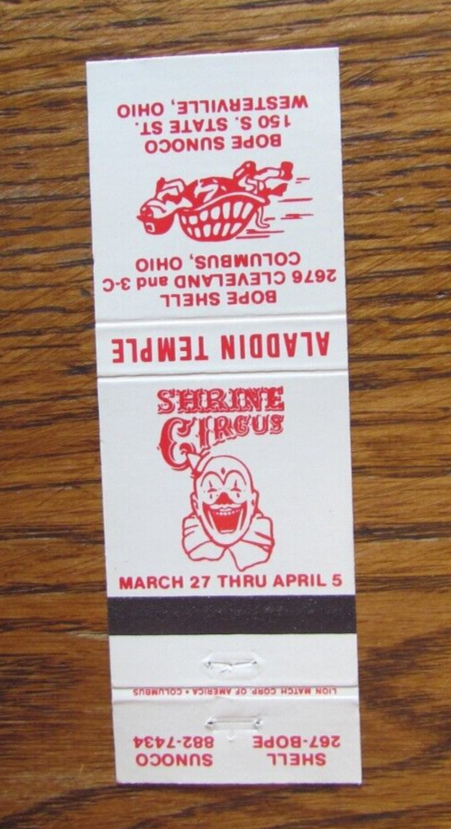 BOPE SUNOCO SHELL GAS STATION MATCHBOOK COVER: WESTERVILLE & COLUMBUS ...