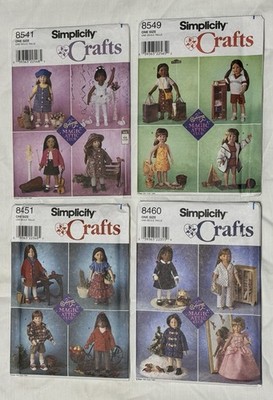 Simplicity Crafts Magic Attic Club 18" Doll Clothes Pattern Lot of 4 ...