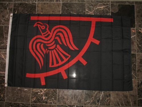 3x5 Red and Black Viking Raven Rough Tex Knitted nylon Flag 3'x5 ...